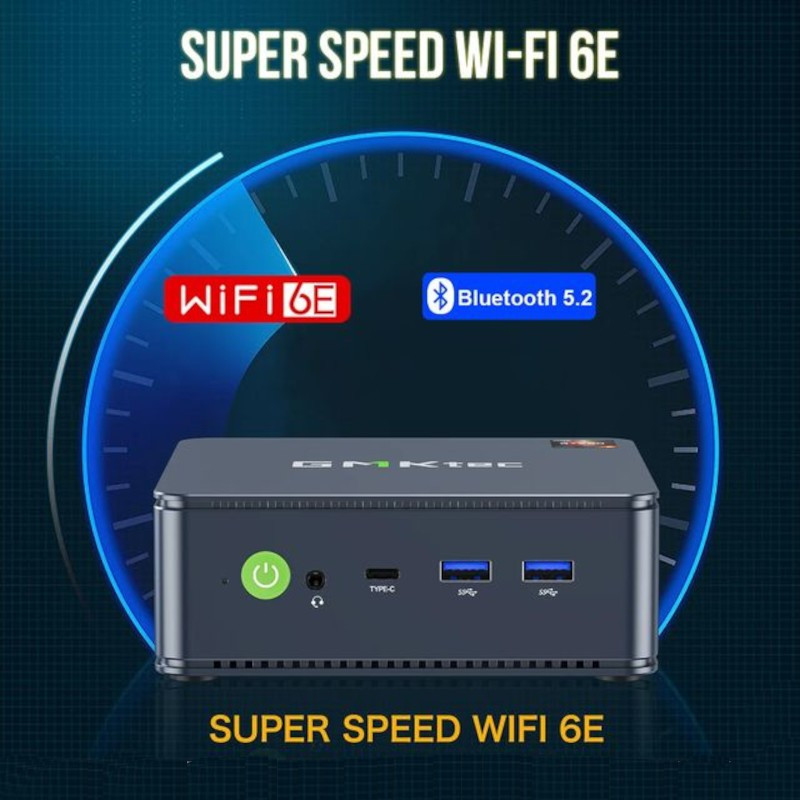 GMKtec NucBox M5 Plus - 64 GB de RAM - WiFi Dual - 1 TB de ROM - Preto